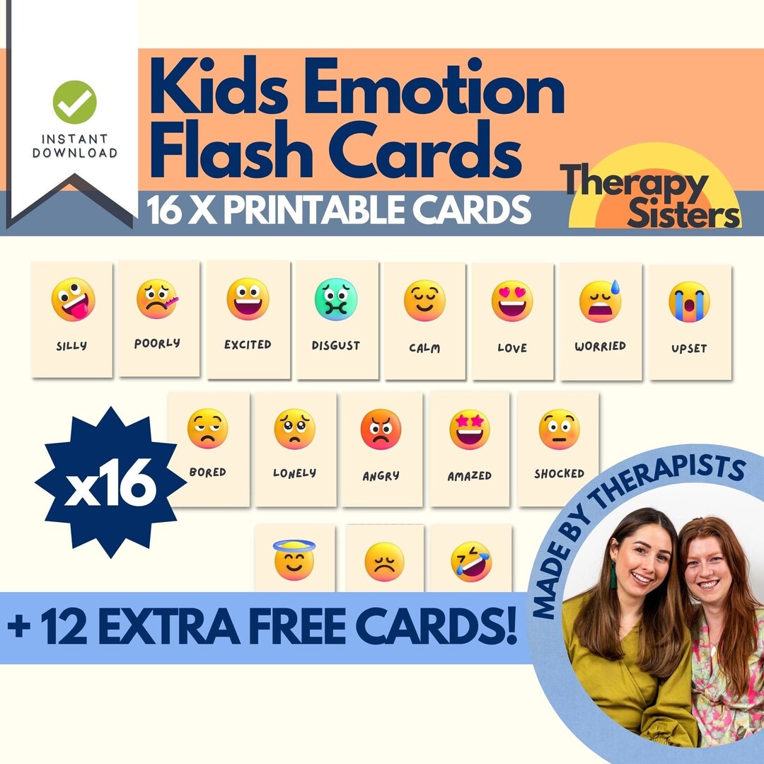 16 Kids Emotion Cards | Teen Therapy Card Deck DBT Cards Counselling ...