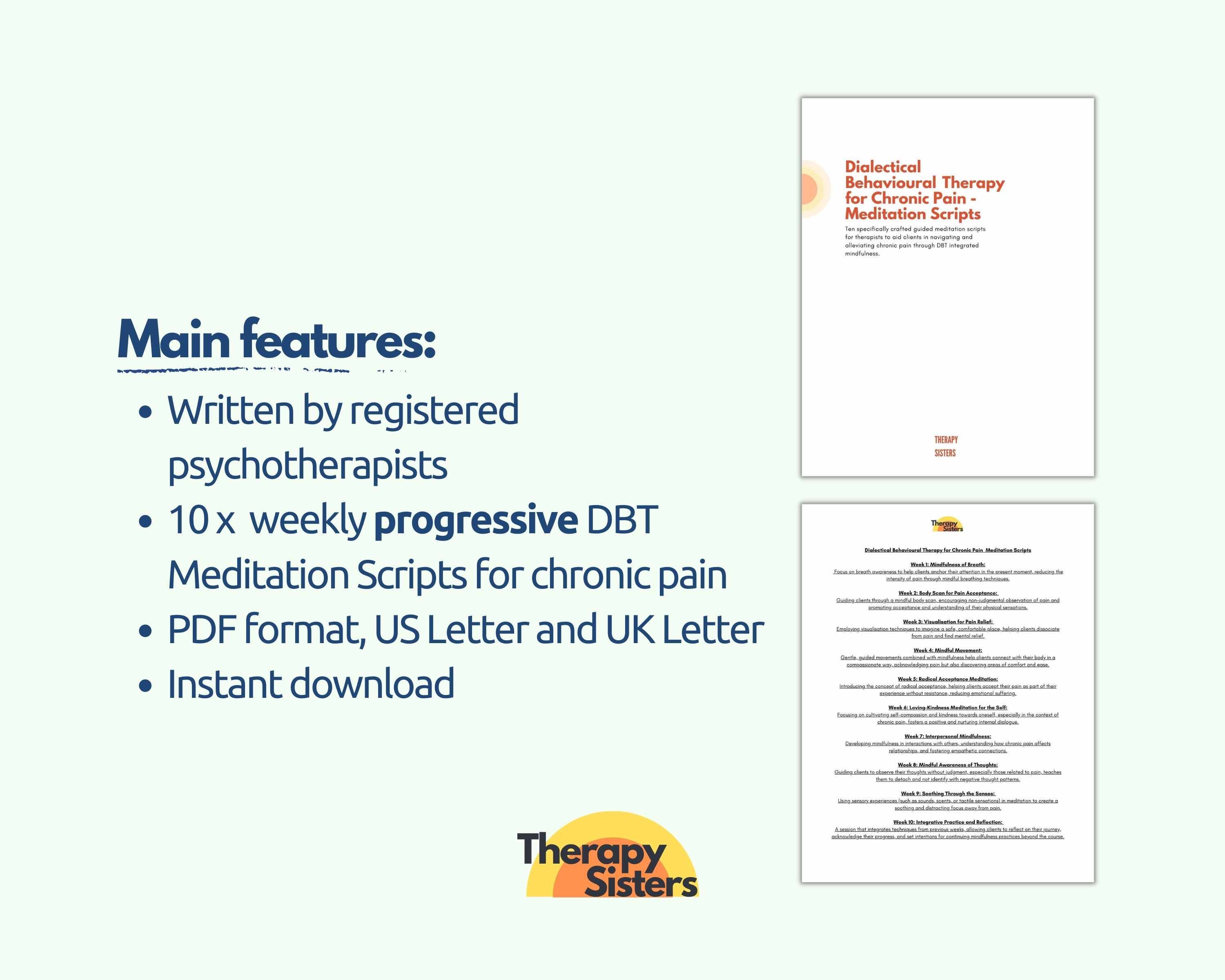 10-week 25-minute DBT Chronic Pain Meditation Scripts | Therapy ...