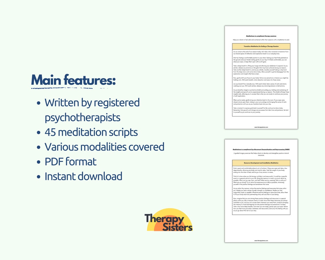 45 Guided Meditation Scripts Therapy Resources Therapy Cheat Sheet ...