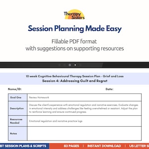 10 Week CBT Session Plans | CBT Activities Therapy Scripts Progress ...