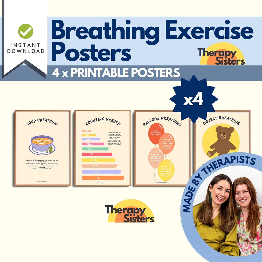 4 Mindful Exercises Posters | School Counseling Sign Poster ...