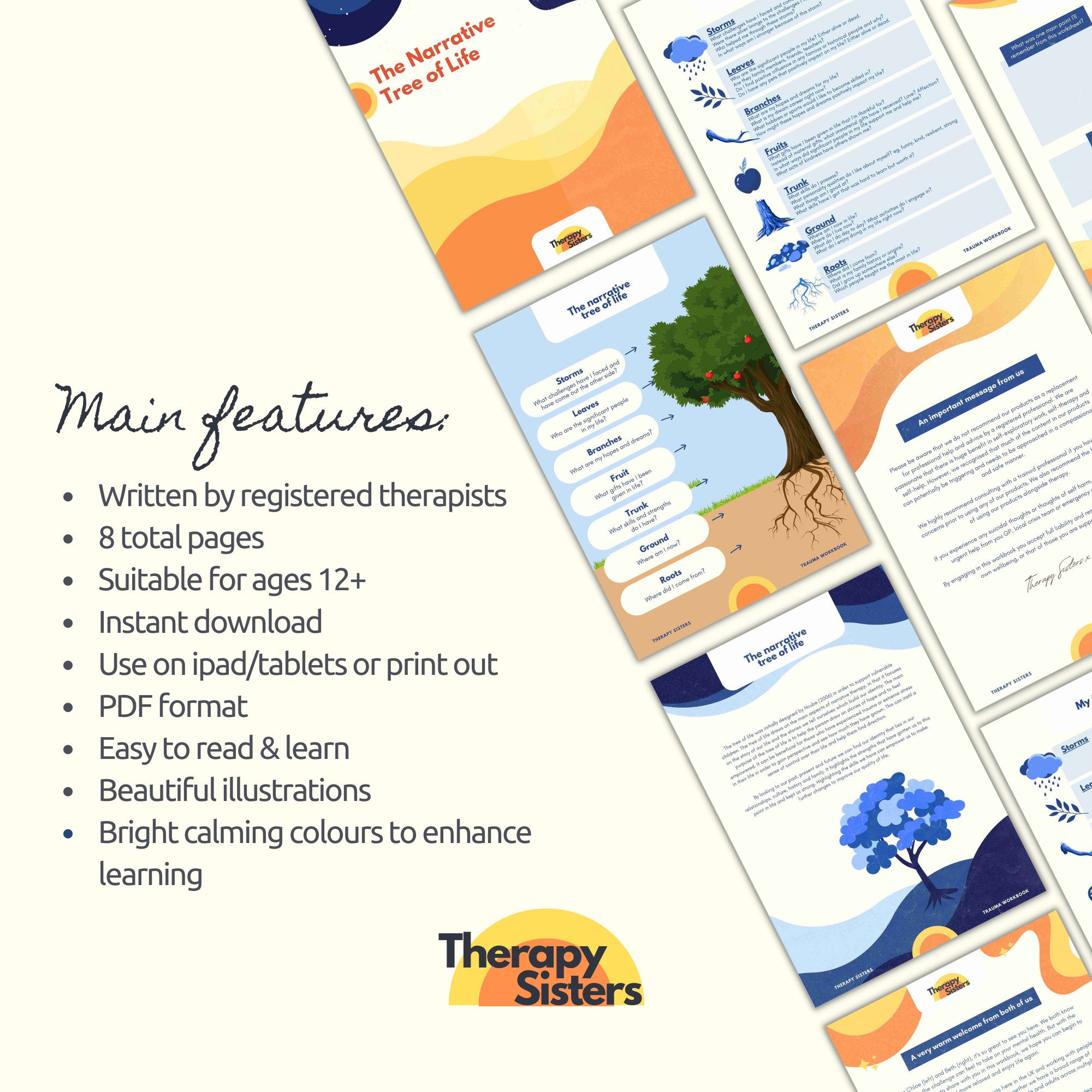 Narrative Therapy Tree of Life Worksheets | Life Story Trauma Therapy ...