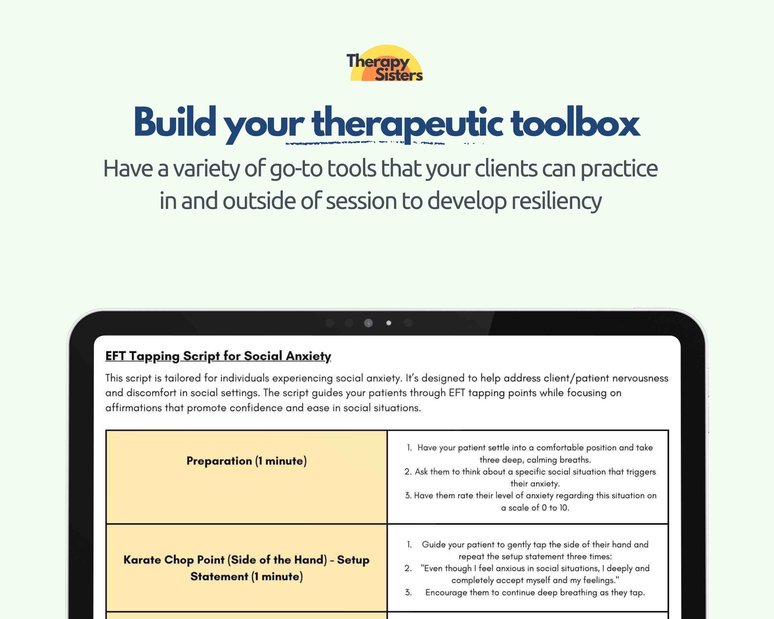 EFT Tapping Therapy Scripts Therapy Tools Therapy Intervention ...