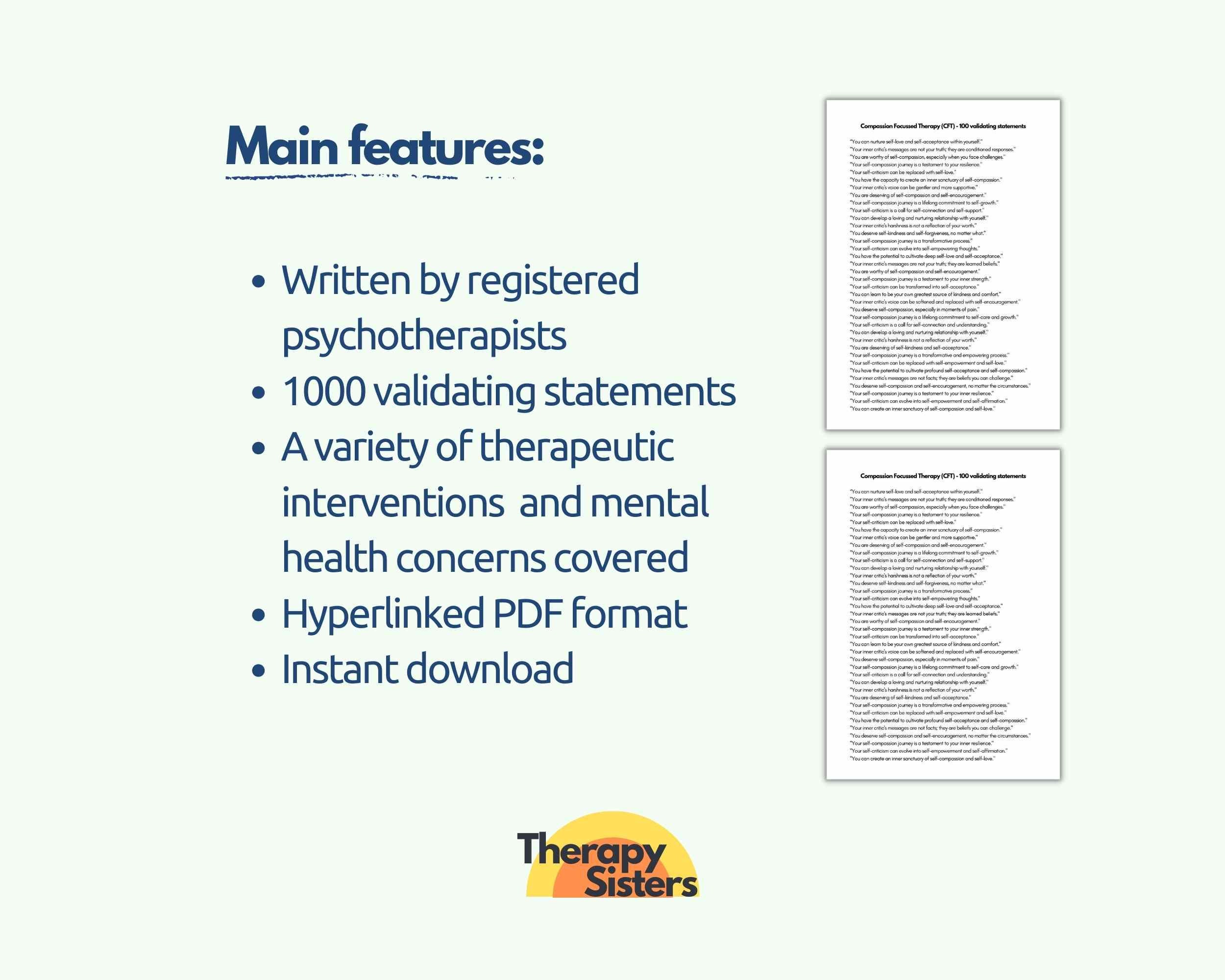 1000 Therapy Validating Statements Bundle | Therapy Interventions ...