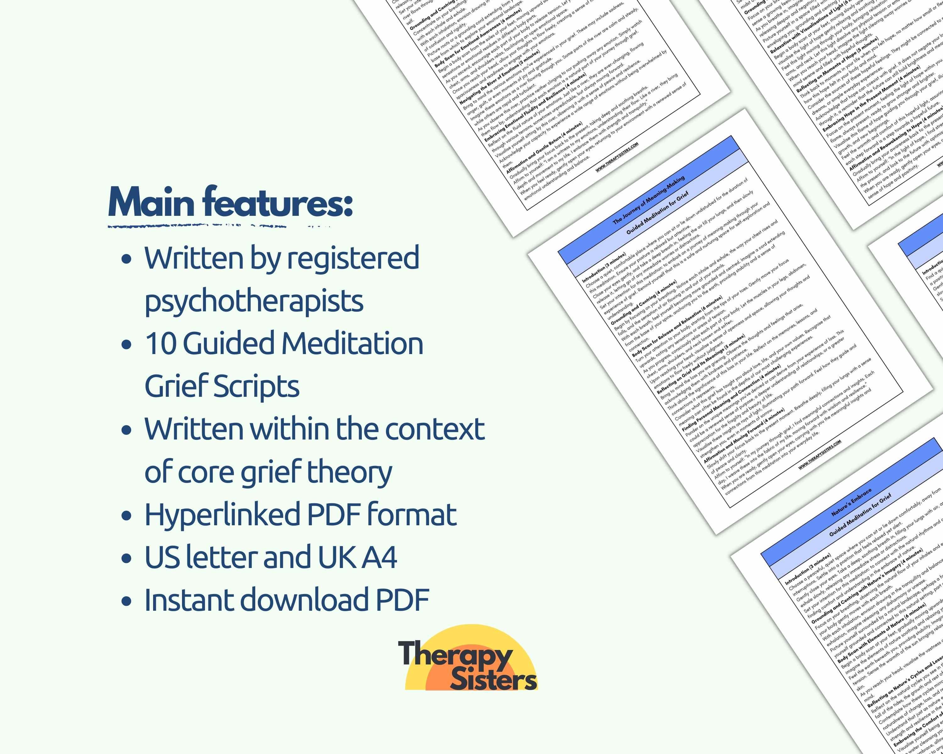 10 X 25-minute Guided Meditation Scripts for Grief Grief and Loss ...
