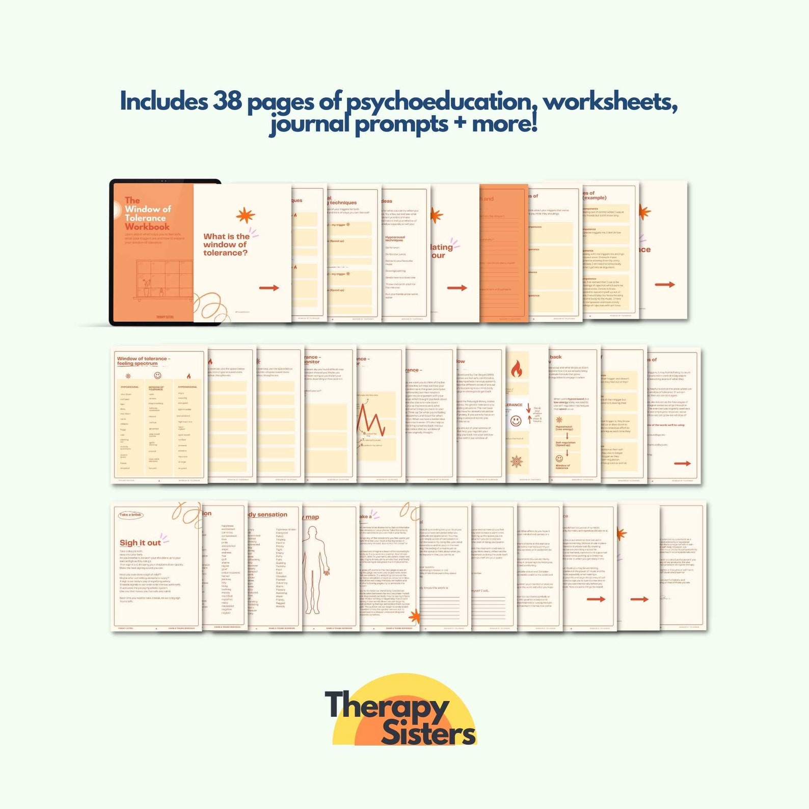 Window of Tolerance Worksheets for Adults | Nervous System Polyvagal ...