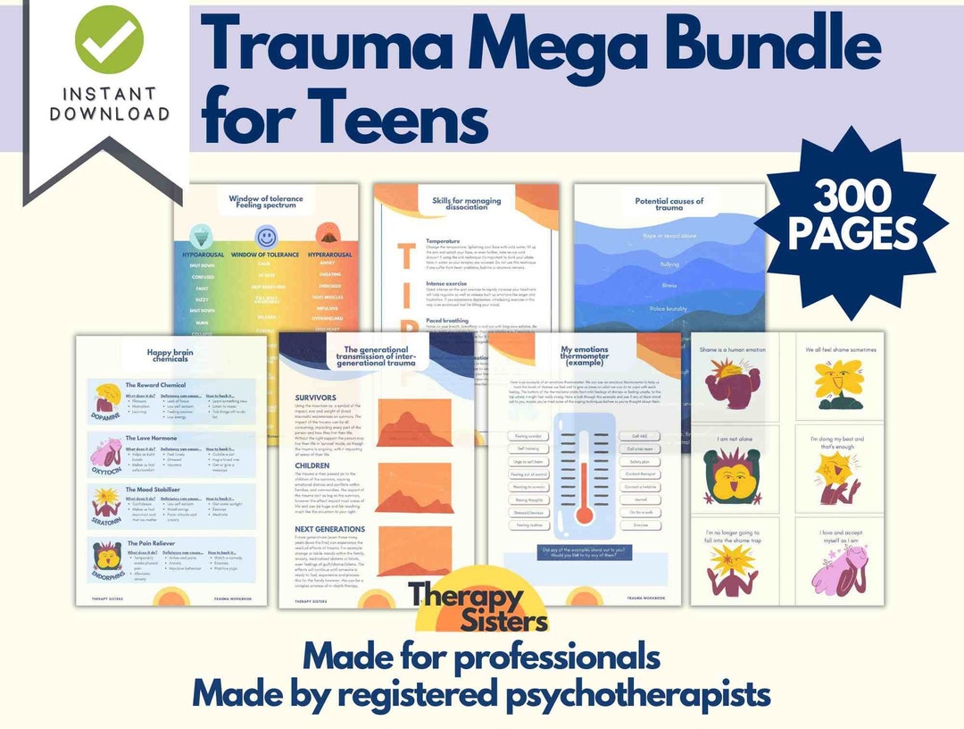 Trauma Mega Bundle Worksheets Psychoeducation Trauma Journal PTSD ...