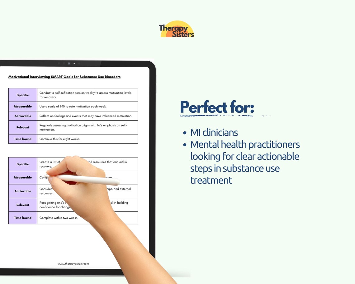 MI SMART Goals for Sobriety and Addiction Treatment Planning Substance ...