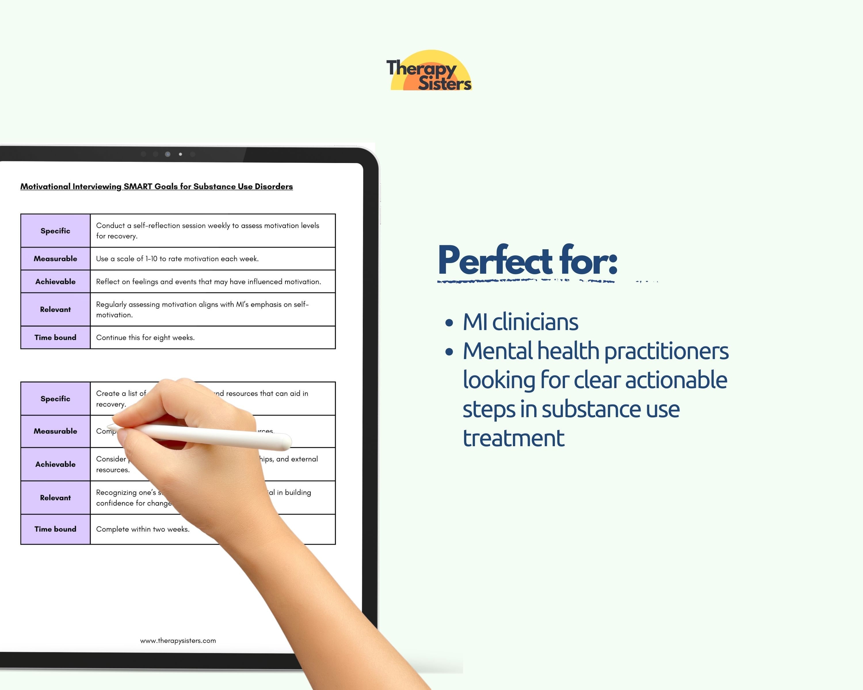 MI SMART Goals for Sobriety and Addiction Treatment Planning Substance ...