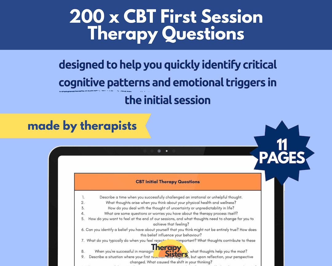 200 X CBT First Therapy Session Questions | Digital Guide for ...