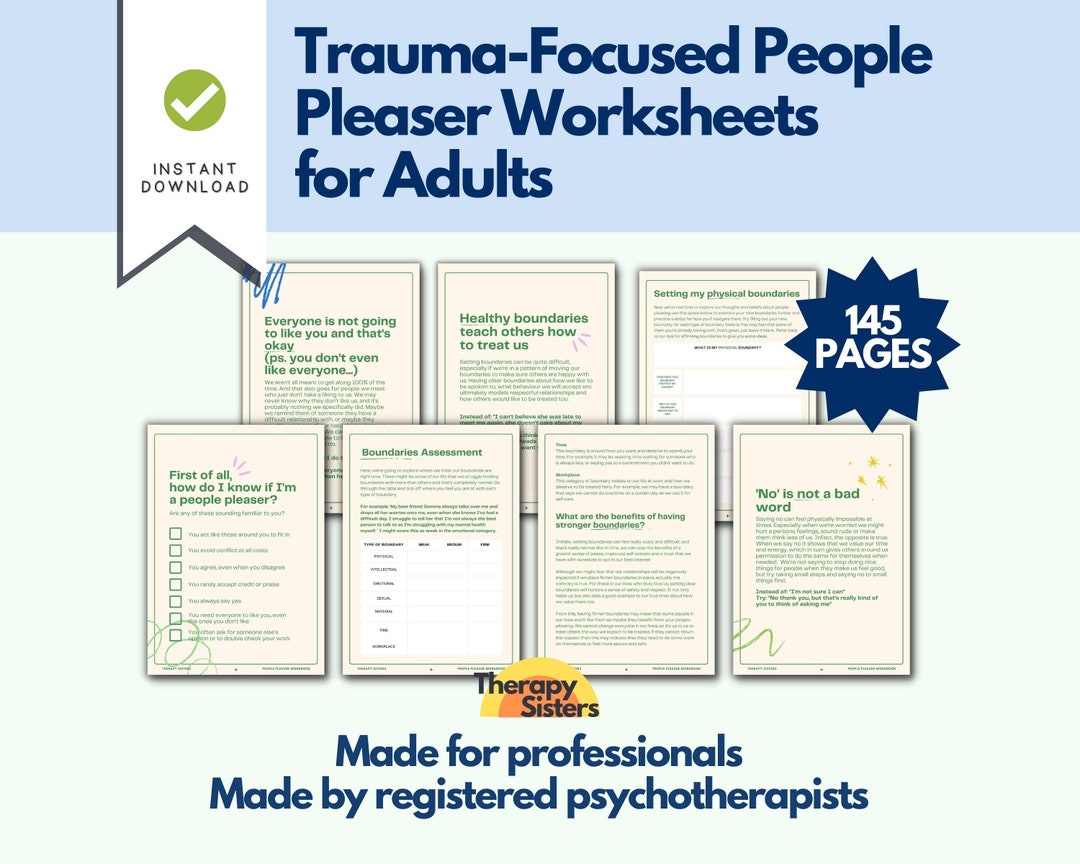 People Pleasing Worksheets Psychologist Resource Therapist Tools Trauma ...