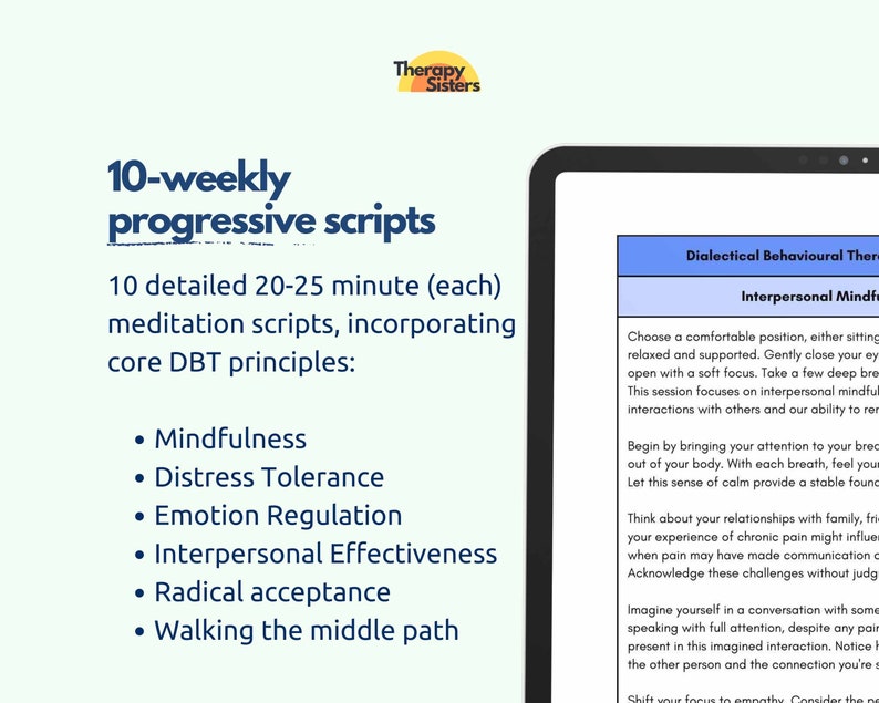 10-week 25-minute DBT Chronic Pain Meditation Scripts | Therapy ...