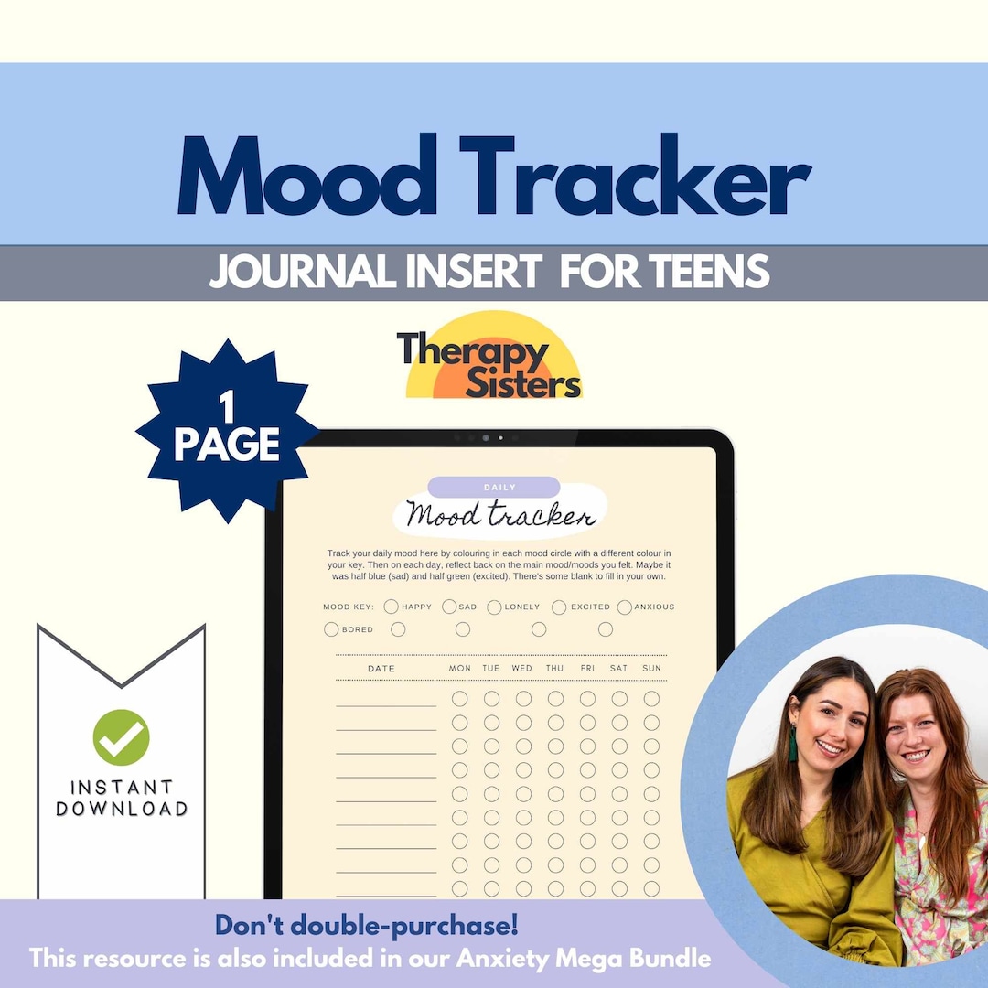Digital Mood Tracker | Daily Mood Tracker | Mood Journal | Mood Chart ...
