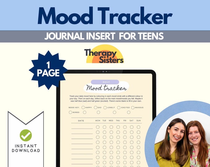 12-month Mood Tracker Printable Wheel Mood Planner: 12 Floral Designs ...