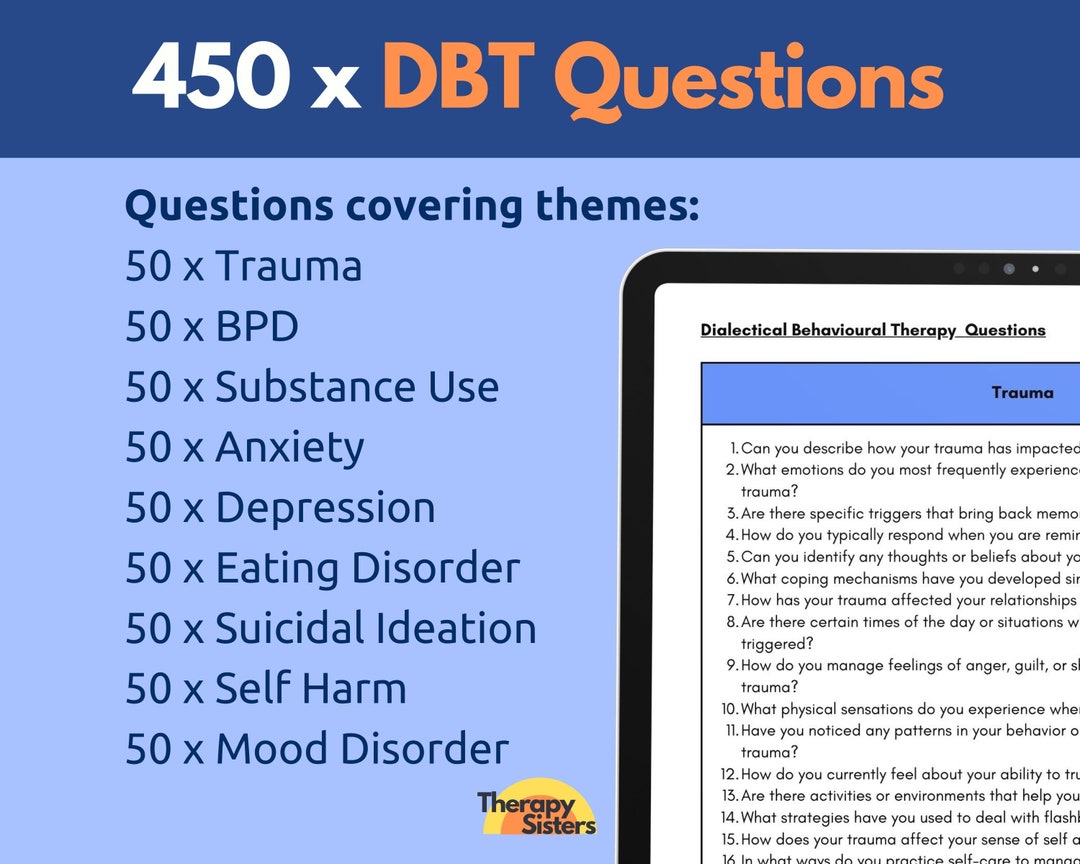 450 DBT Therapy Questions | Therapy Interventions Therapy Cheat Sheet ...