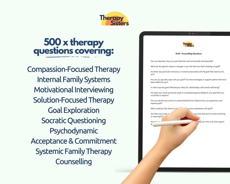 Therapist Resource Bundle 500 Therapy Questions 200 SMART Goals for ...