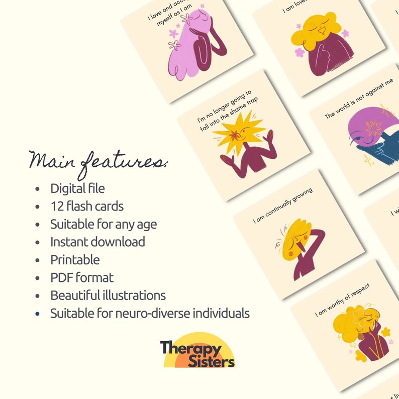 Trauma Flashcards Affirmation Trauma Journal Printable CBT Anxiety ...