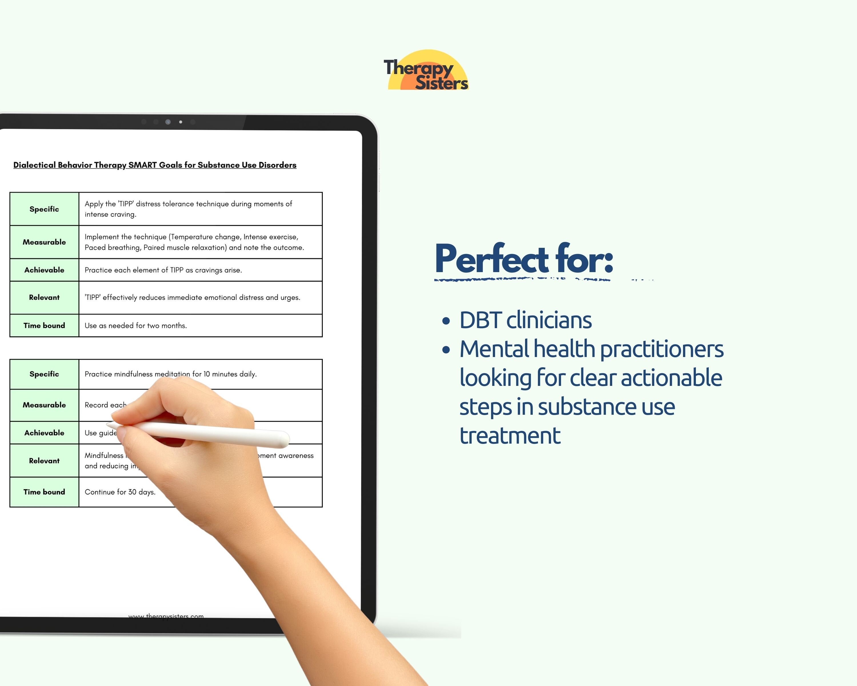 DBT SMART Goals for Sobriety and Addiction Treatment Planning ...