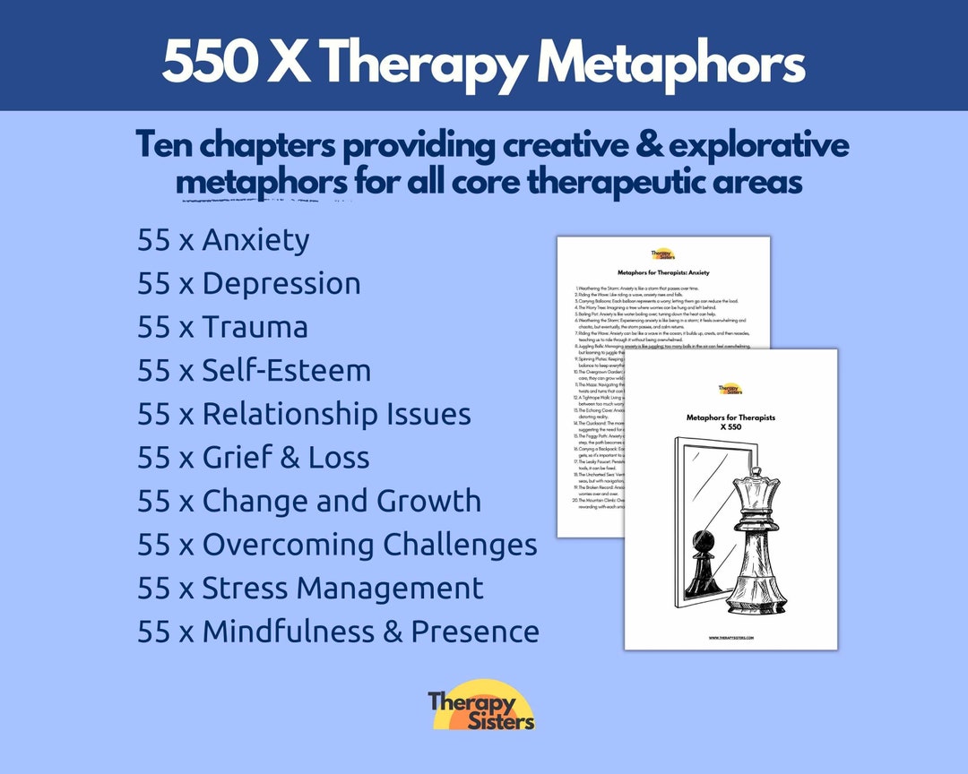 550 Therapy Metaphors Bundle Therapy Interventions Therapy Cheat Sheet ...