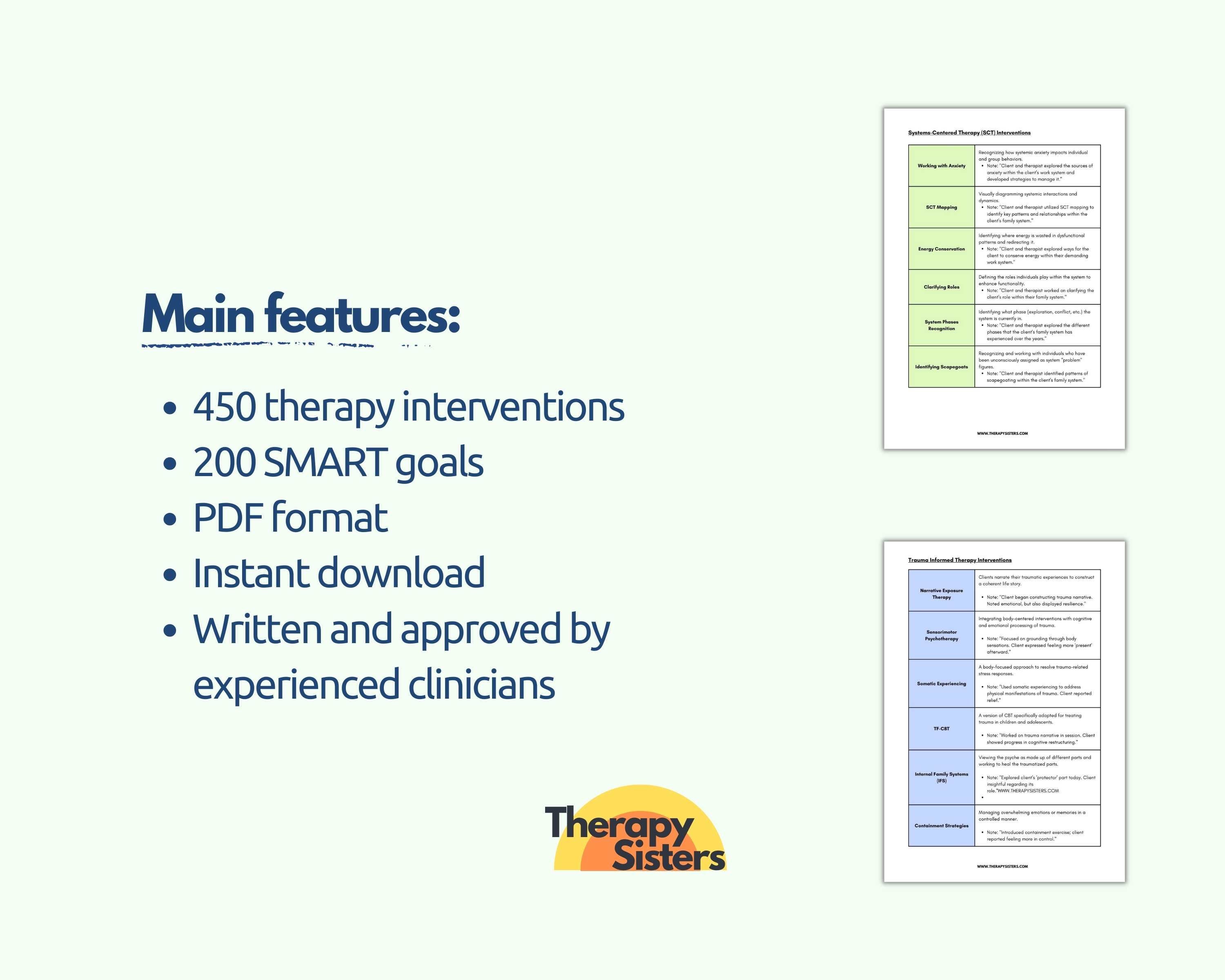 SMART Goals Treatment Planning Guide & Therapy Interventions Therapy ...