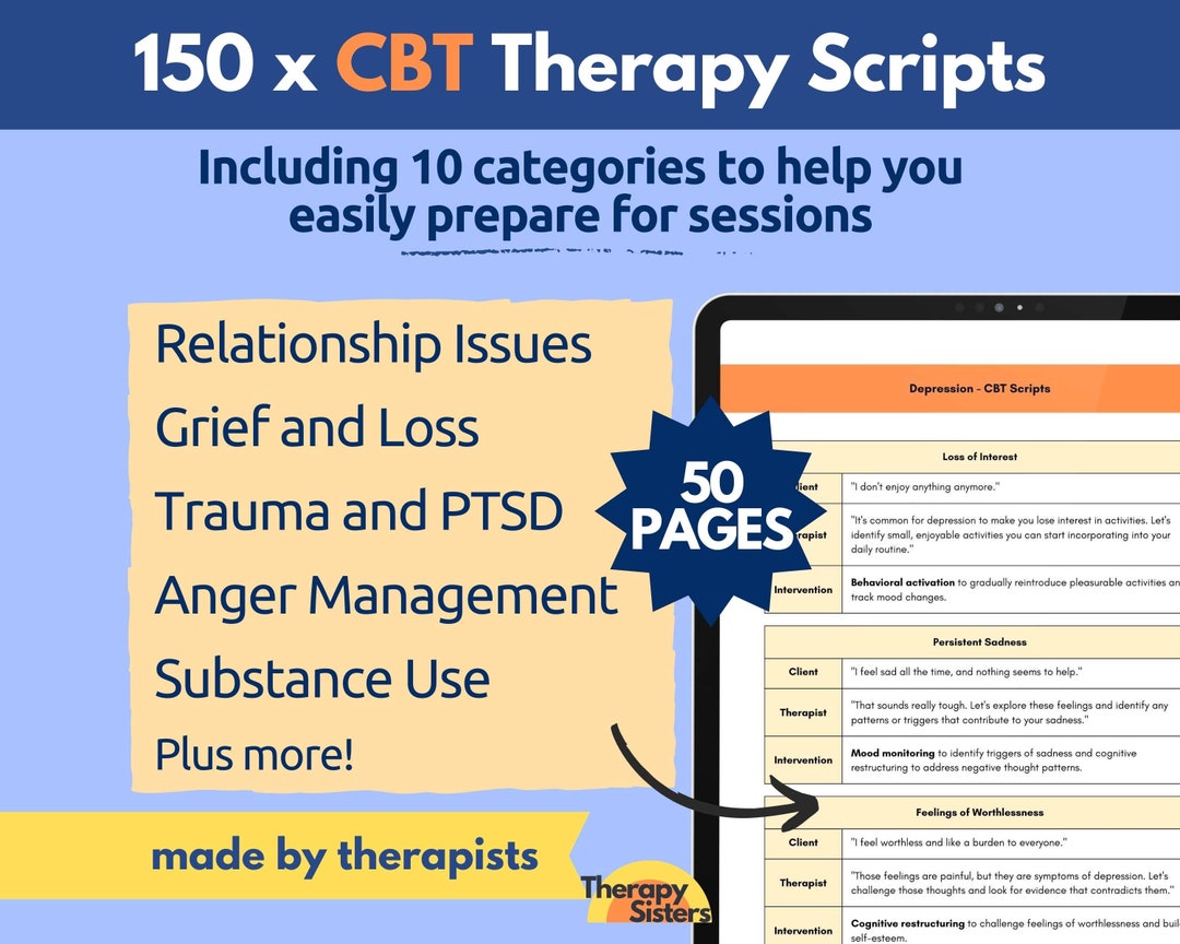 CBT Therapy Session Scripts Therapy Note Sentence Starters Therapy ...