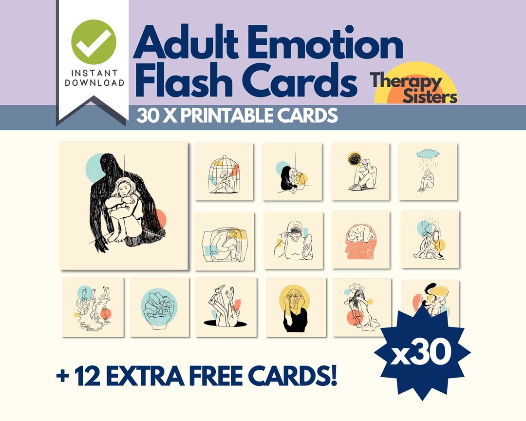 30 Emotion Flashcards | Teen Therapy Card Deck Counselling Tool Therapy ...