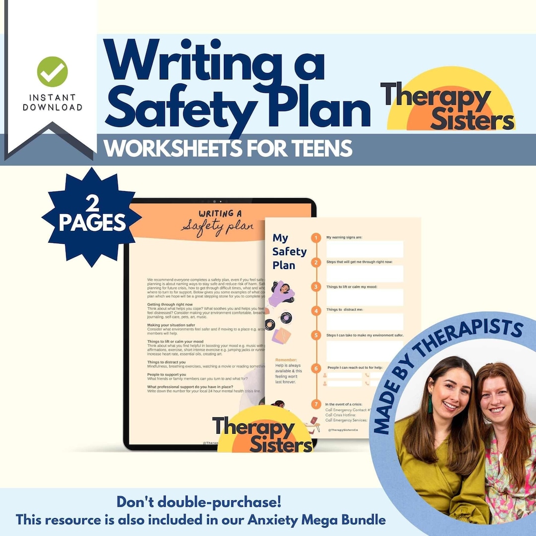 Safety Plan Worksheets | Crisis Plan Workbook Suicide Ideation BPD ...