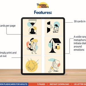 30 Emotion Flashcards | Teen Therapy Card Deck Counselling Tool Therapy ...
