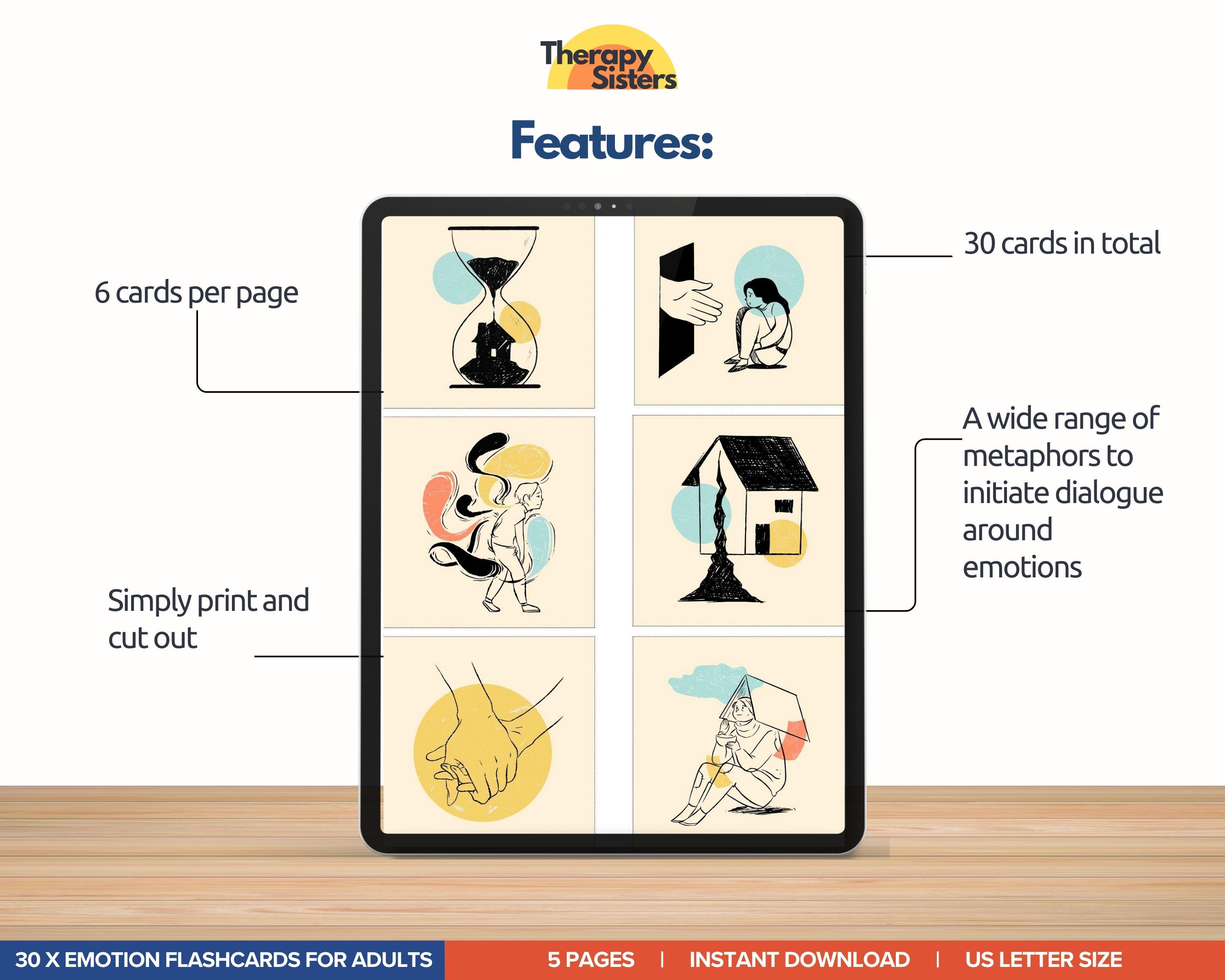 30 Emotion Flashcards | Teen Therapy Card Deck Counselling Tool Therapy ...