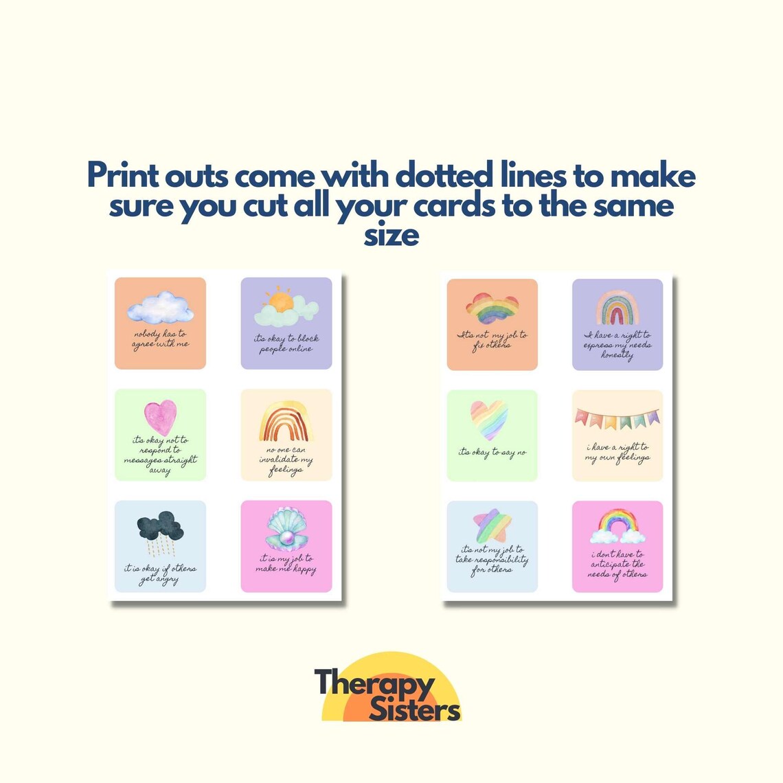 12 Boundary Affirmation Cards Teen Therapy Card Deck Counselling Tool ...