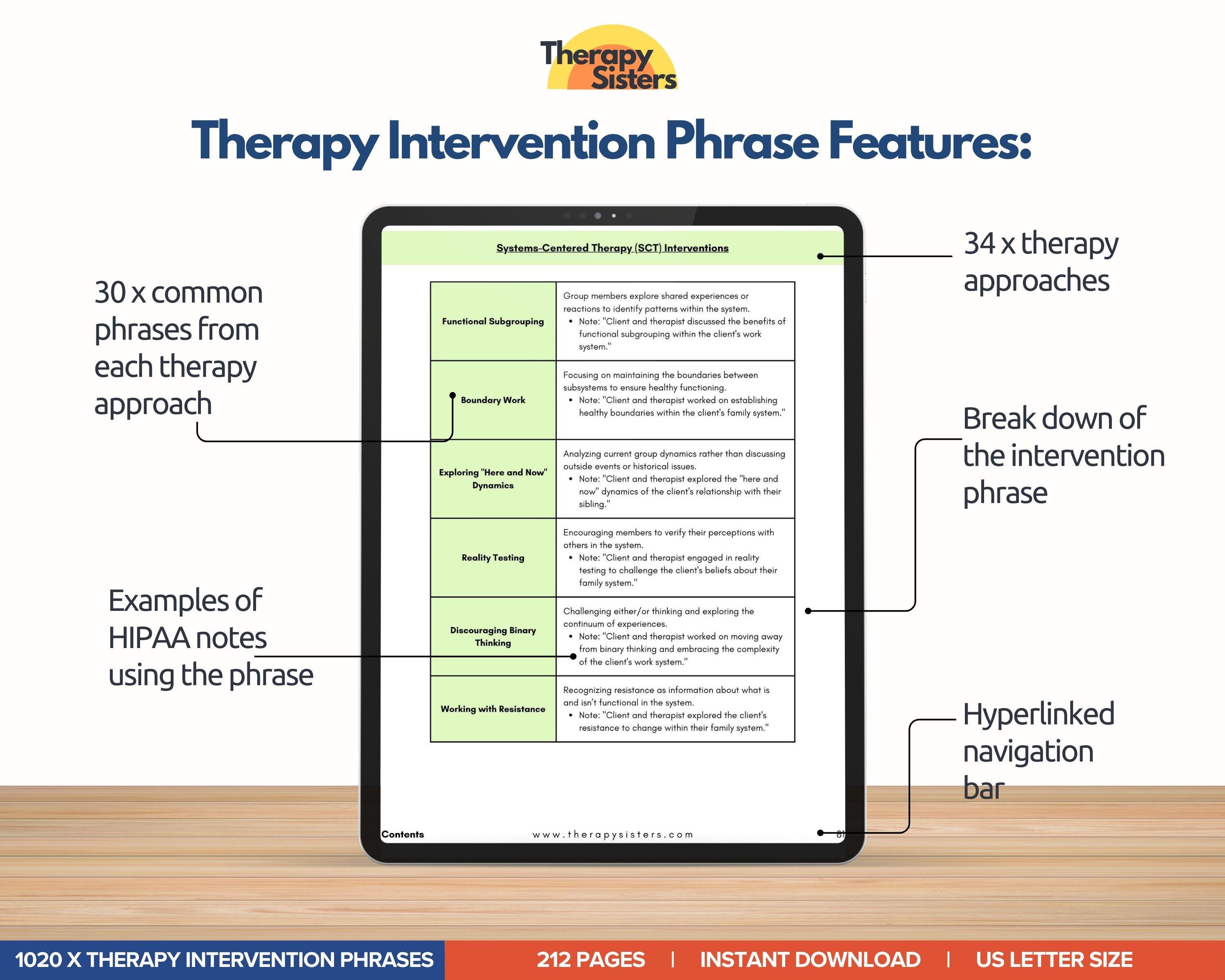 1020 X Therapy Intervention Phrases | HIPAA Compliant Progress Notes ...