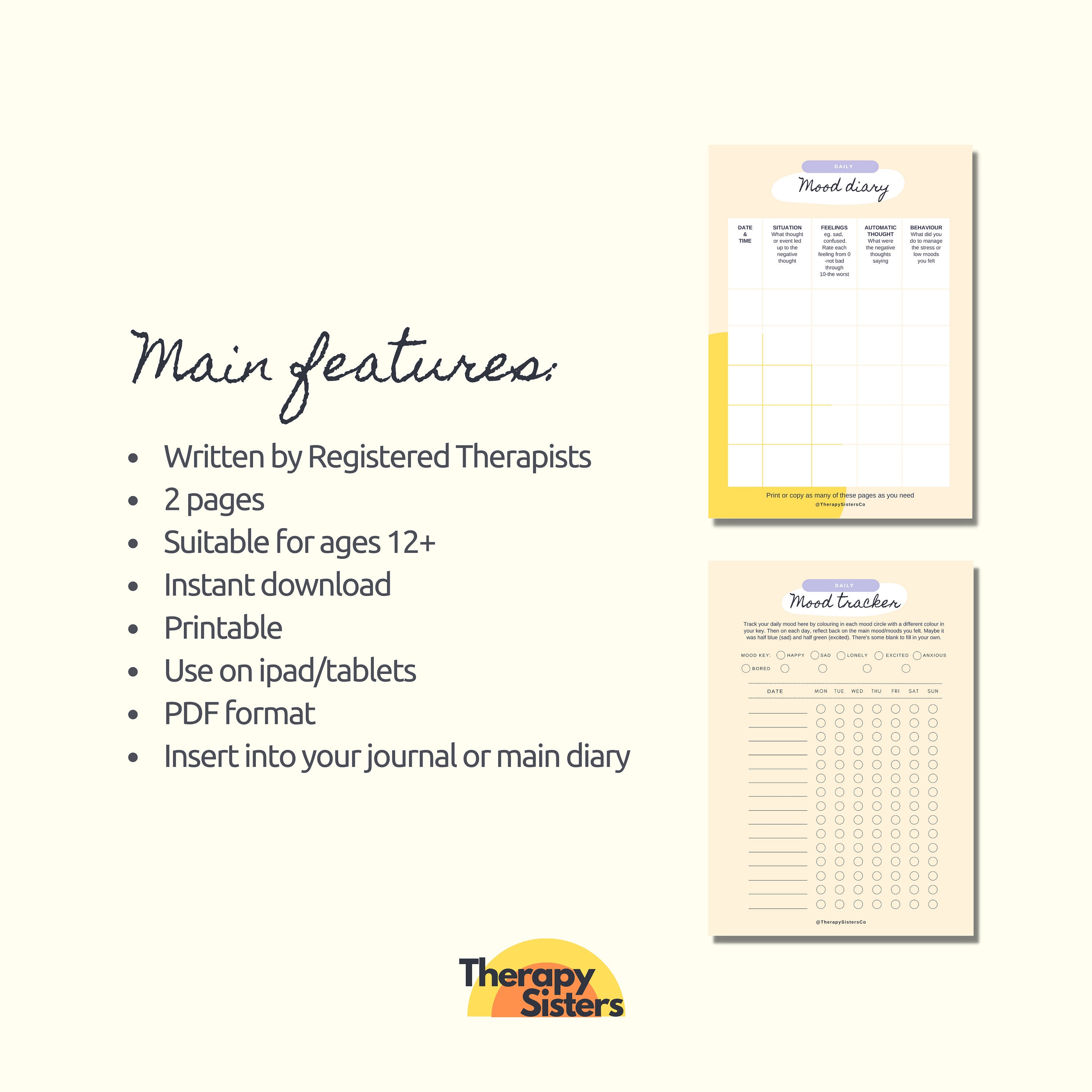 Digital Mood Diary and Tracker | Daily Mood Tracker Mood Journal Mood ...