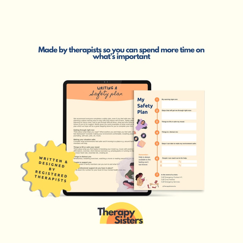 Safety Plan Worksheets | Crisis Plan Workbook Suicide Ideation BPD ...