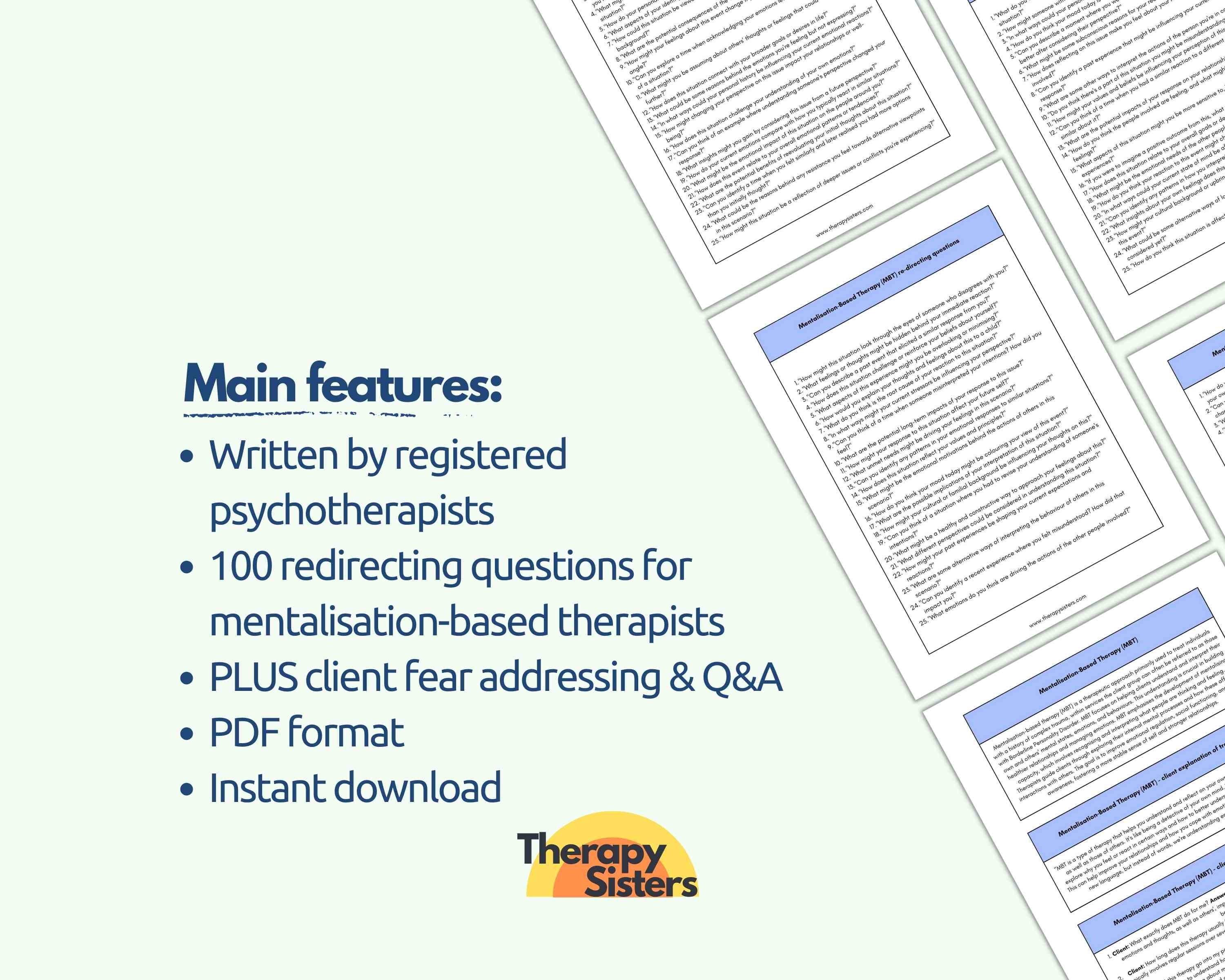 100 MBT Redirecting Therapy Questions Mentalization Based Therapy ...