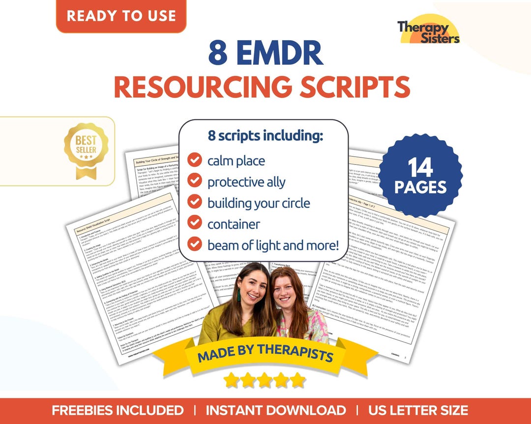 8 X Resourcing Scripts for EMDR Therapists | EMDR Cheat Sheets Phase 2 ...
