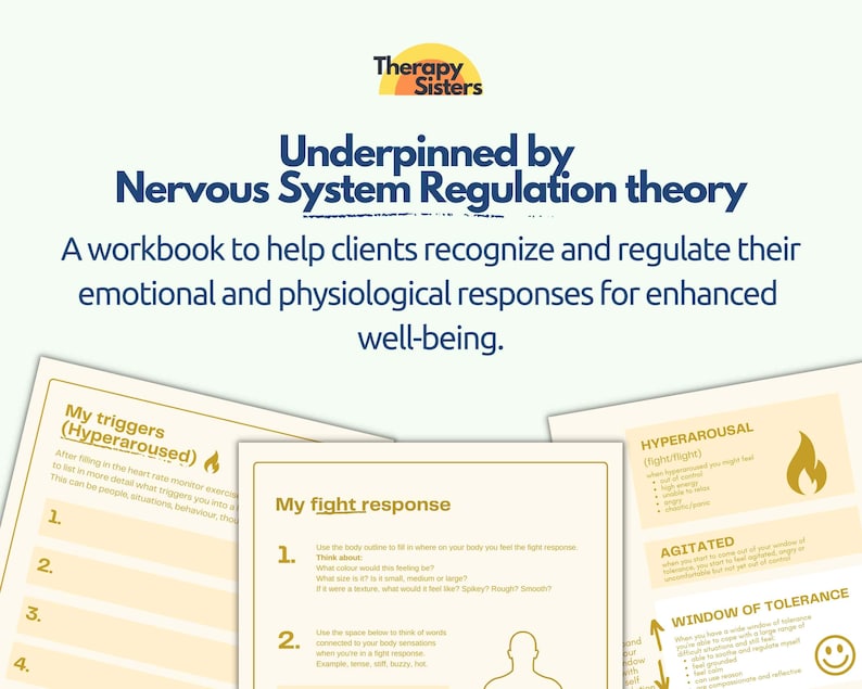 Nervous System Regulation Workbook | Polyvagal Theory Prefrontal Cortex ...