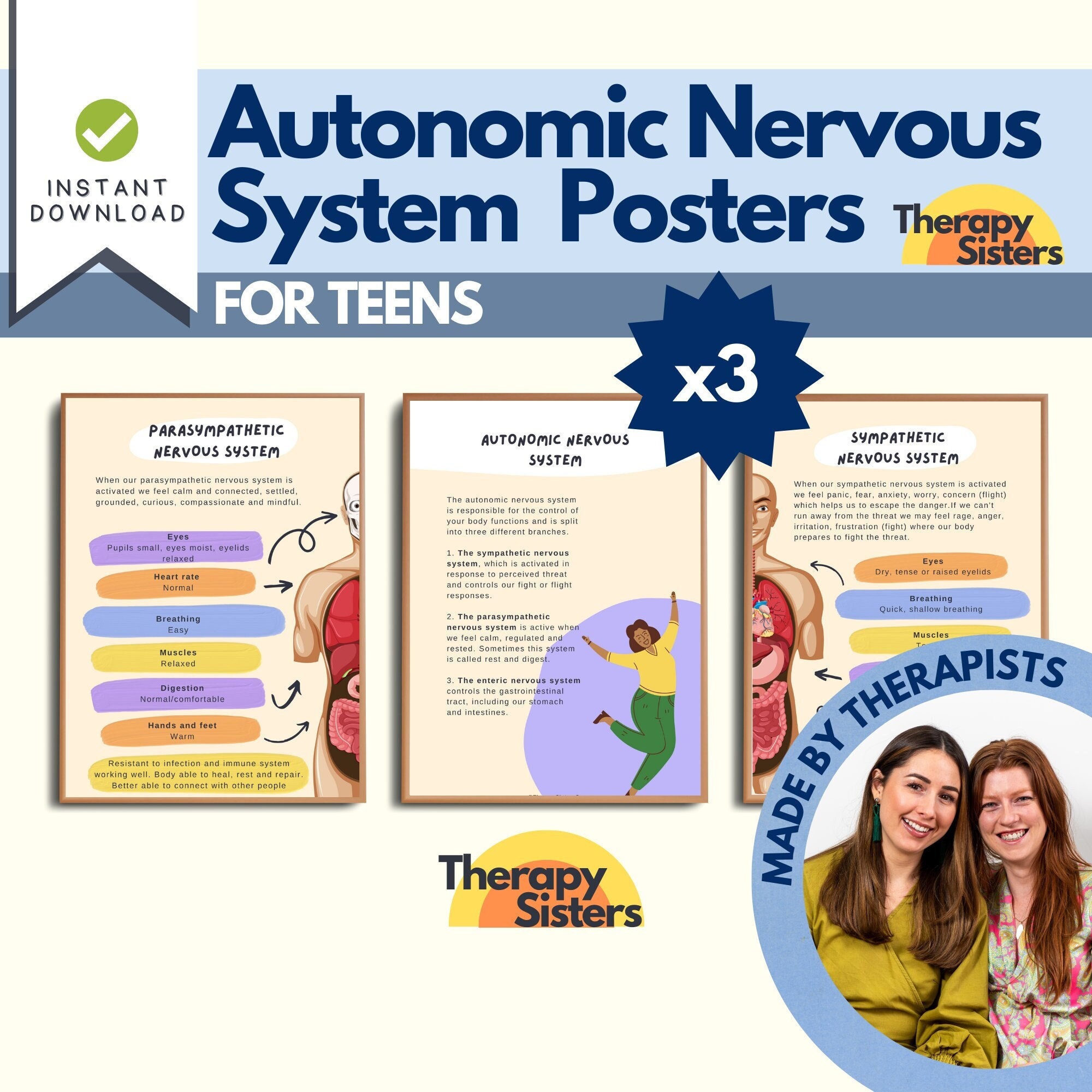 Teen Anxiety Nervous System Poster School Counseling Signs - Etsy
