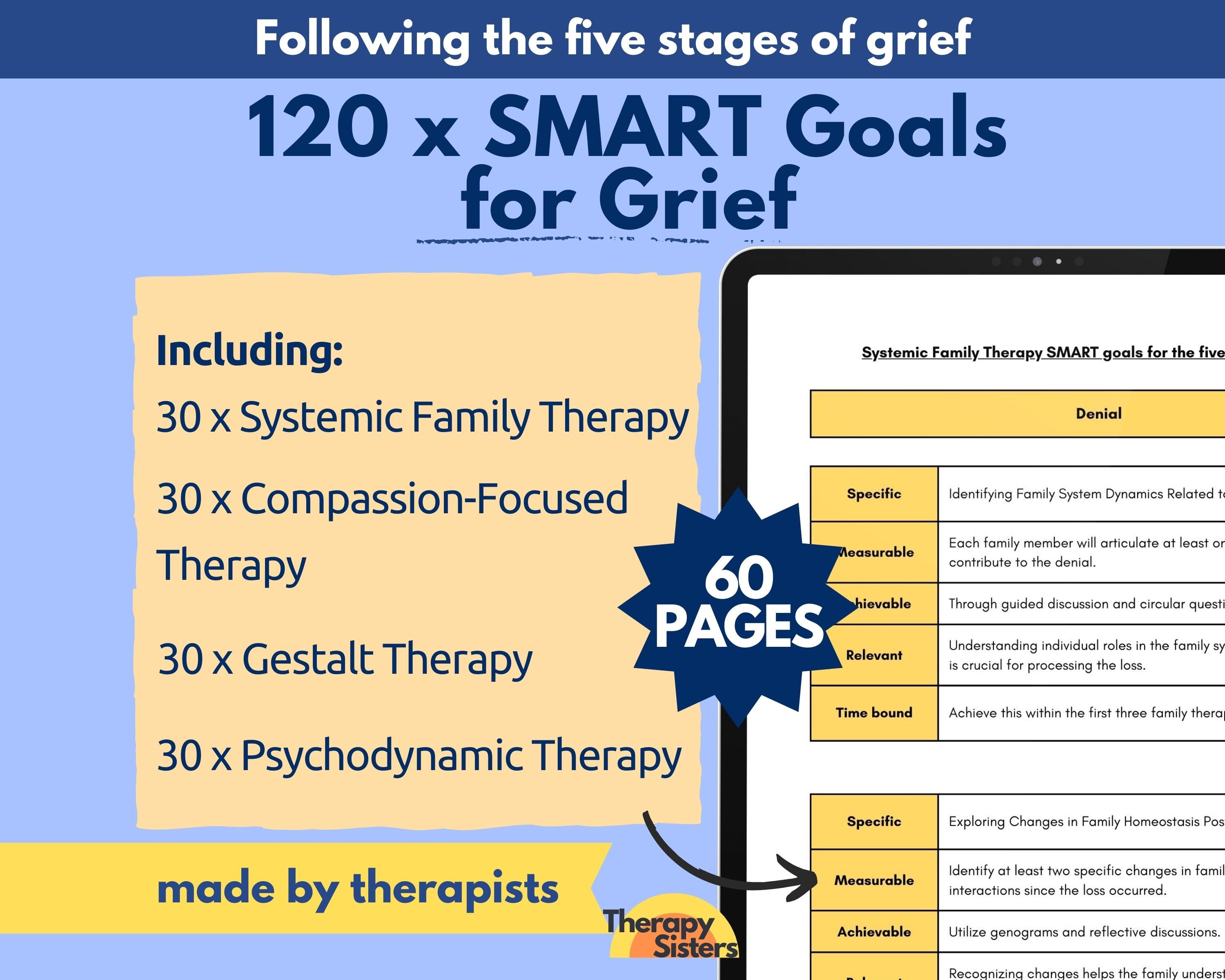 Grief Therapy SMART Goals | Grief and Loss Therapy Interventions ...
