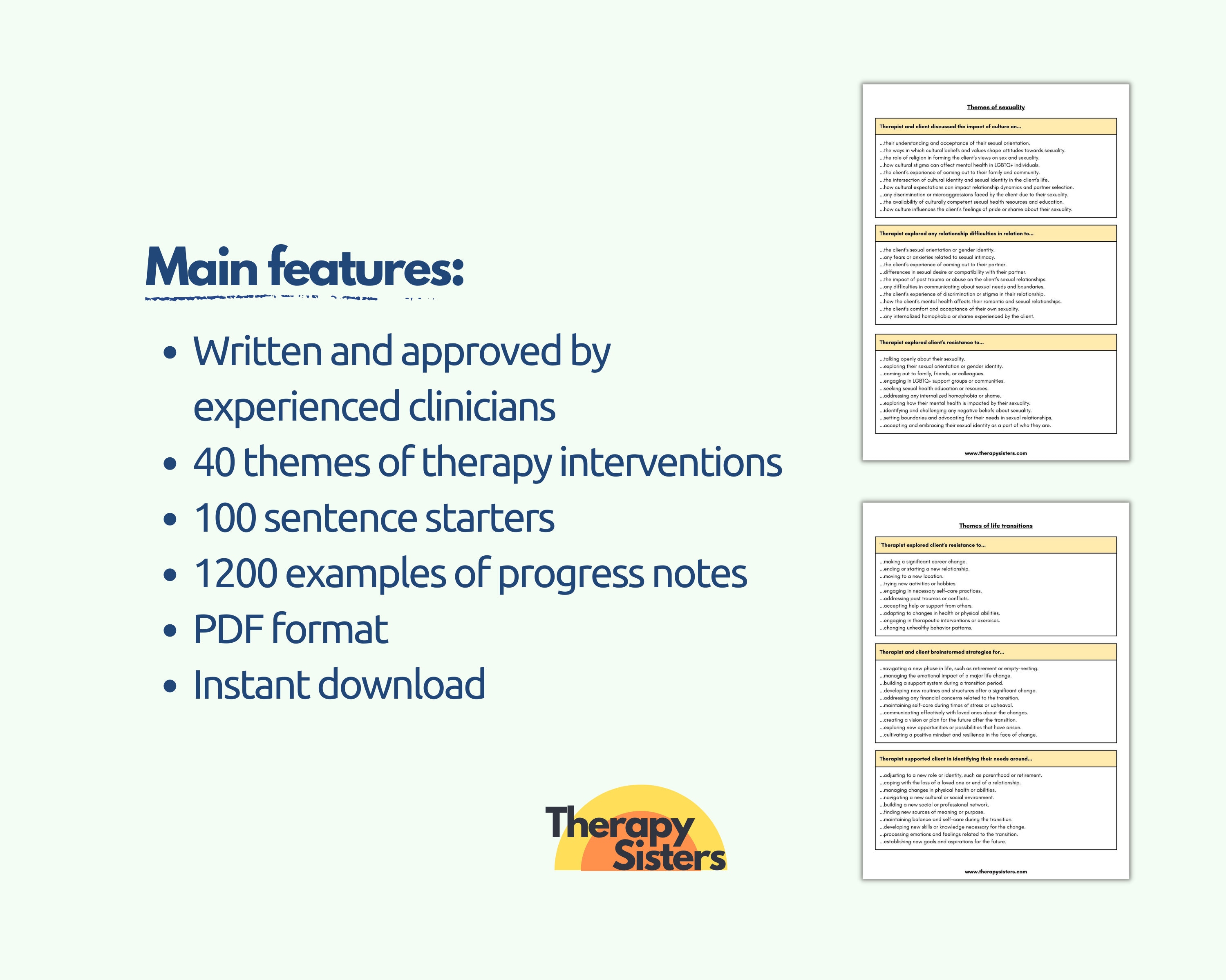 Therapy Progress Note Template | Therapy Documents Note Sentence ...