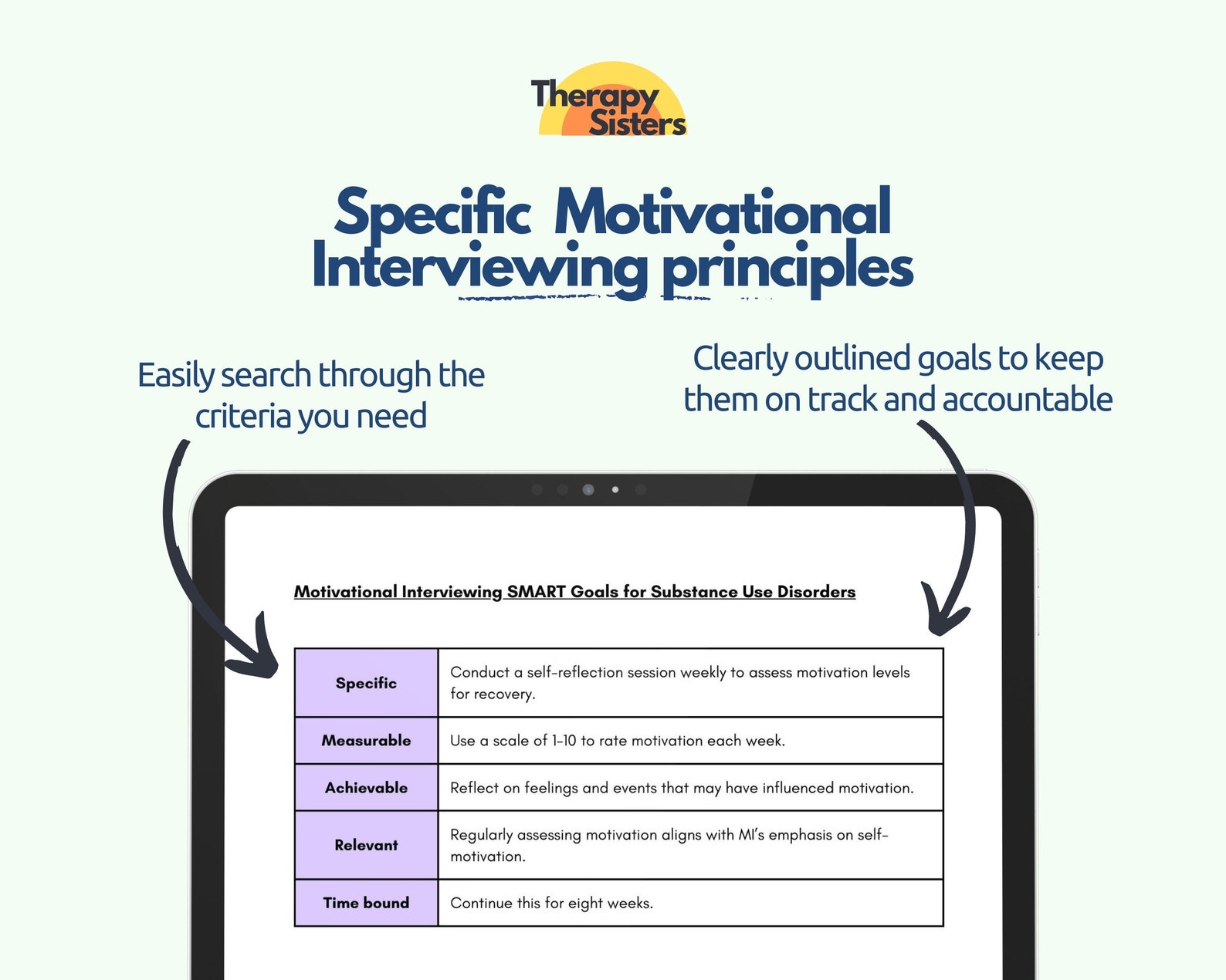 MI SMART Goals for Sobriety and Addiction Treatment Planning Substance ...