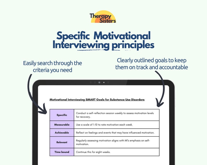 MI SMART Goals for Sobriety and Addiction Treatment Planning Substance ...