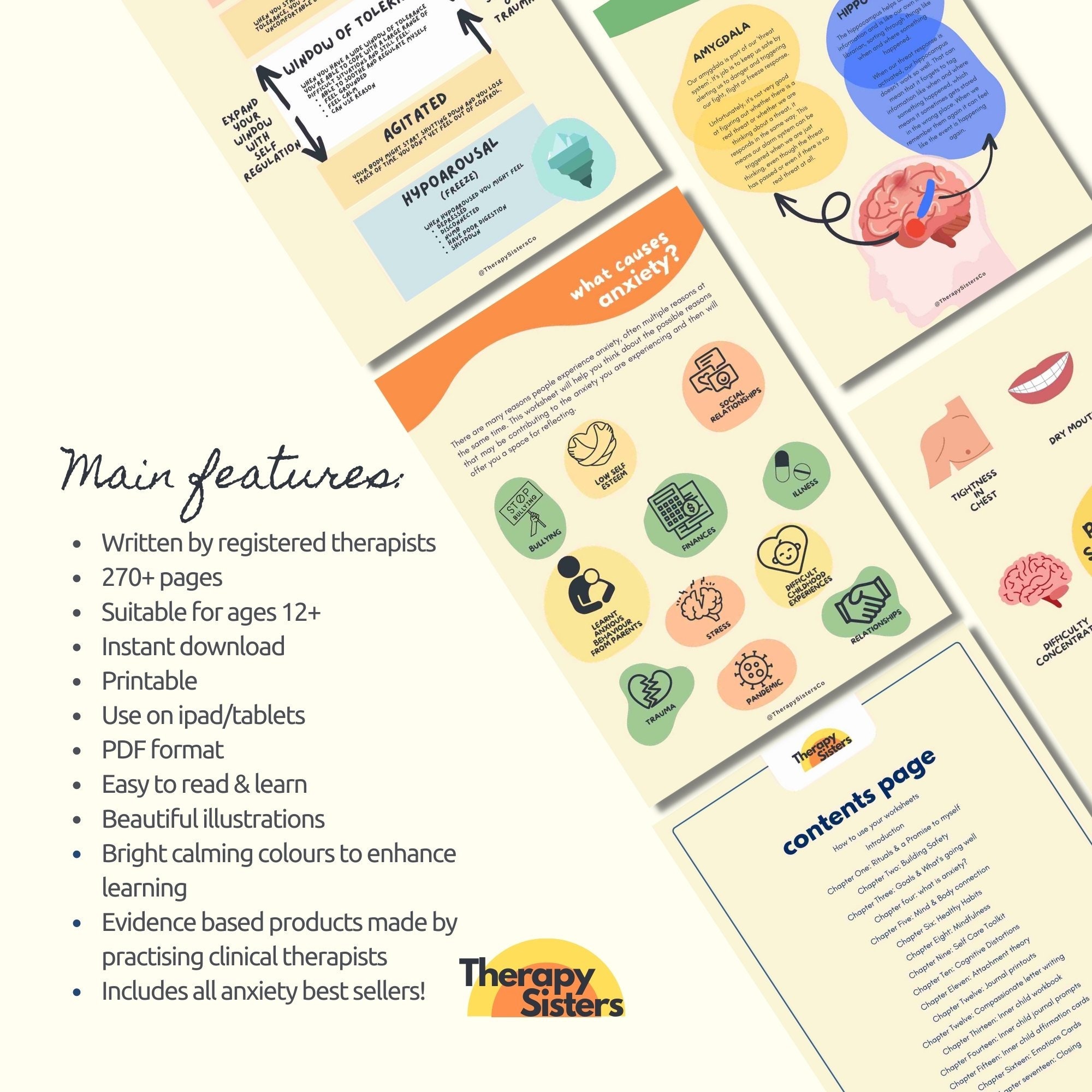Anxiety Mega Bundle | Psychologist Resource Therapy Worksheets School ...