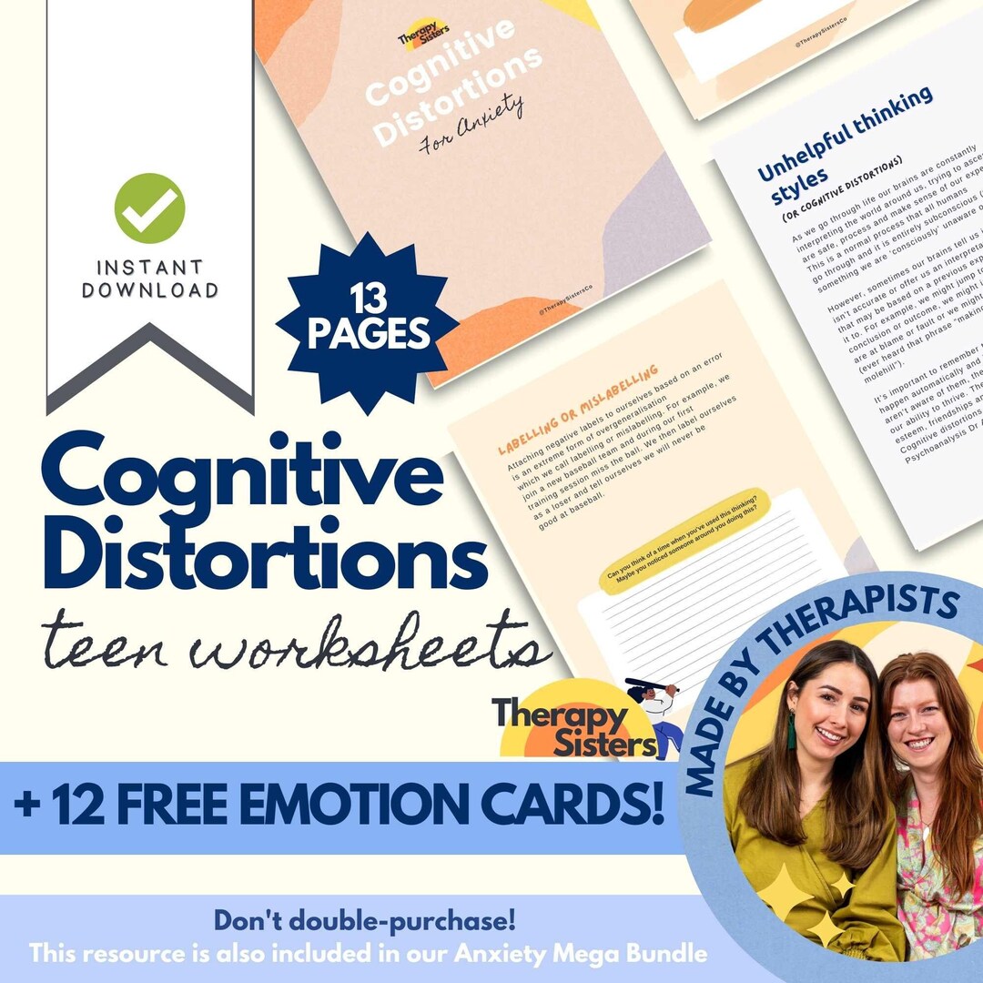 Cognitive Distortions Worksheets | Process Unhelpful Thinking Styles ...