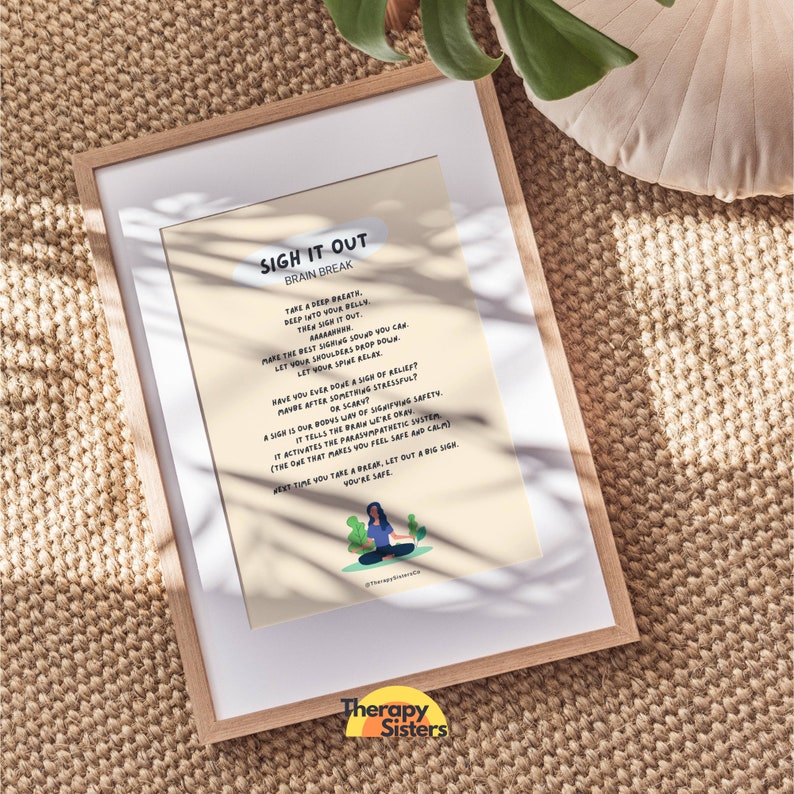 Mindful Breathing Poster School Counseling Sign Poster Psychologist ...