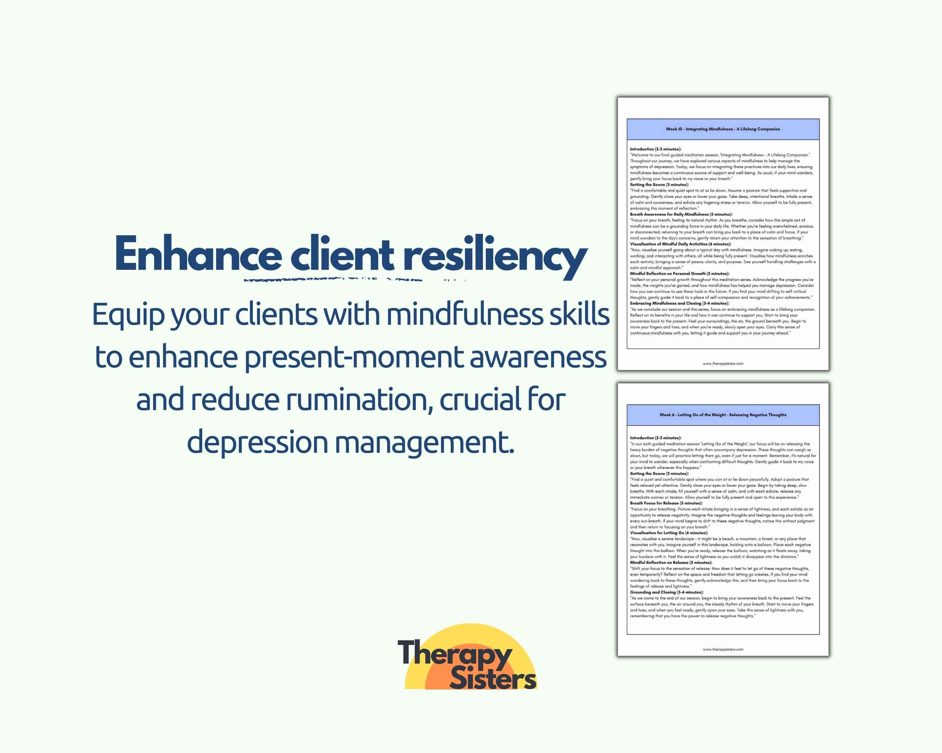 10-week 25-minute Depression Guided Meditation Scripts Therapy ...