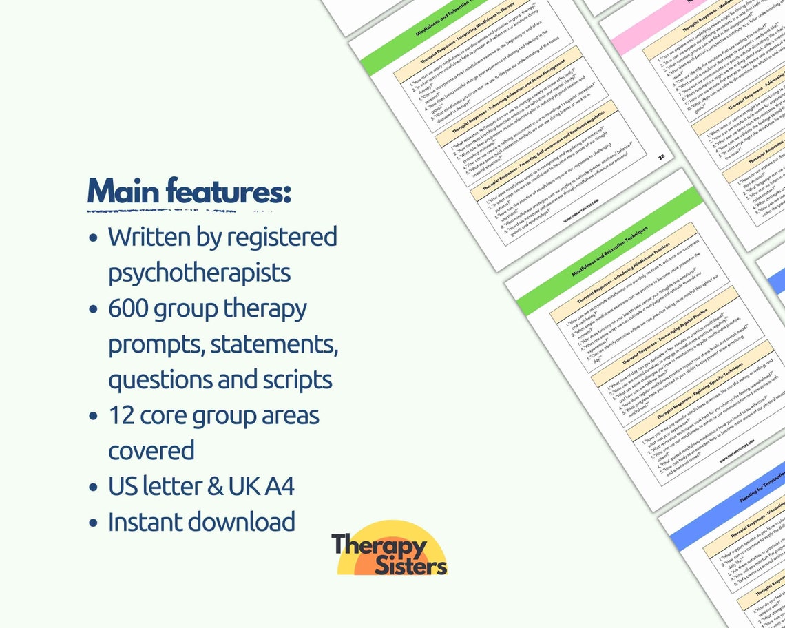 600 X Group Therapy Facilitation Prompts Counseling Tools Group Therapy ...