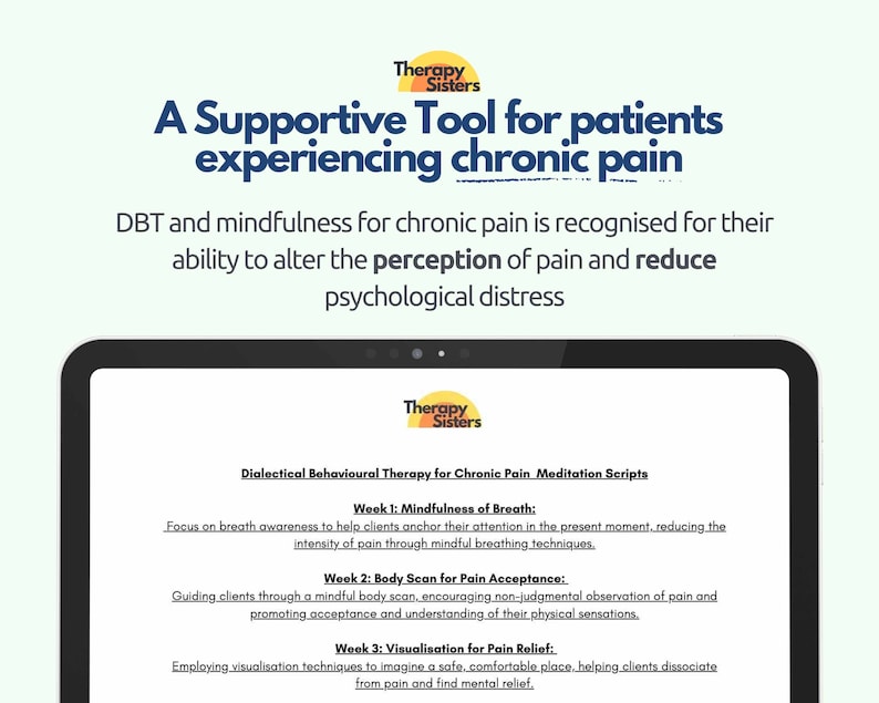 10-week 25-minute DBT Chronic Pain Meditation Scripts Therapy Resources ...