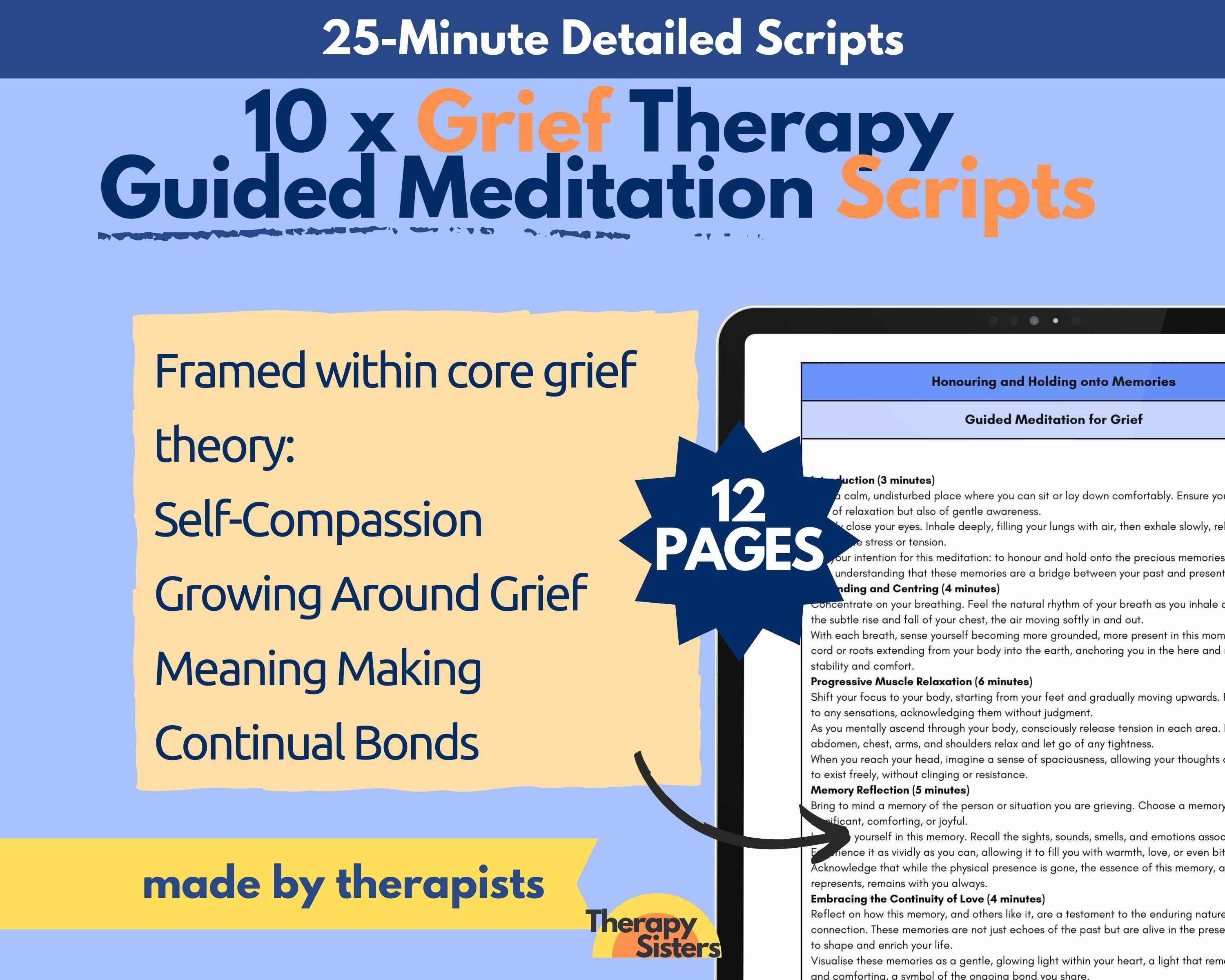 10 X 25-minute Guided Meditation Scripts for Grief Grief and Loss ...