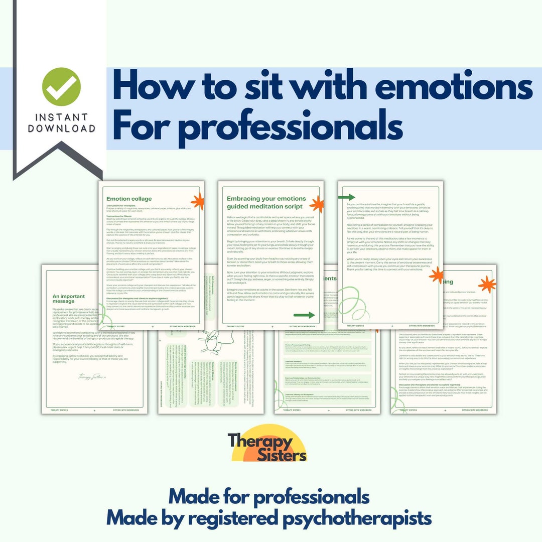 Sitting With Emotions Worksheets for Professionals | Sitting With ...