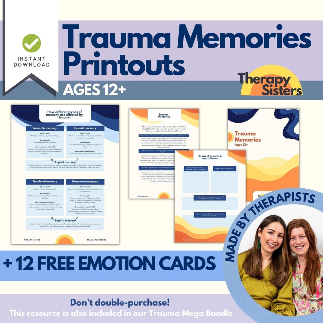 Trauma Memories Resource | PTSD Trauma Journal Printable CBT Anxiety ...